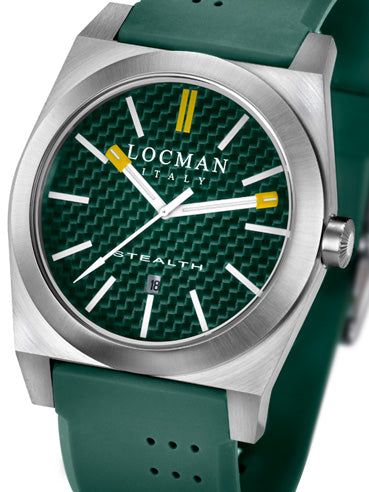 Locman Mens Stealth Watch Green 201GRVL | MensDesignerShoe.com