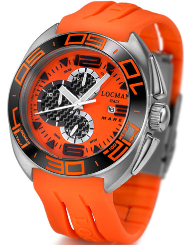 Locman Mens Mare Chrono Titanium Water Resistant Watch Orange 138OR ...