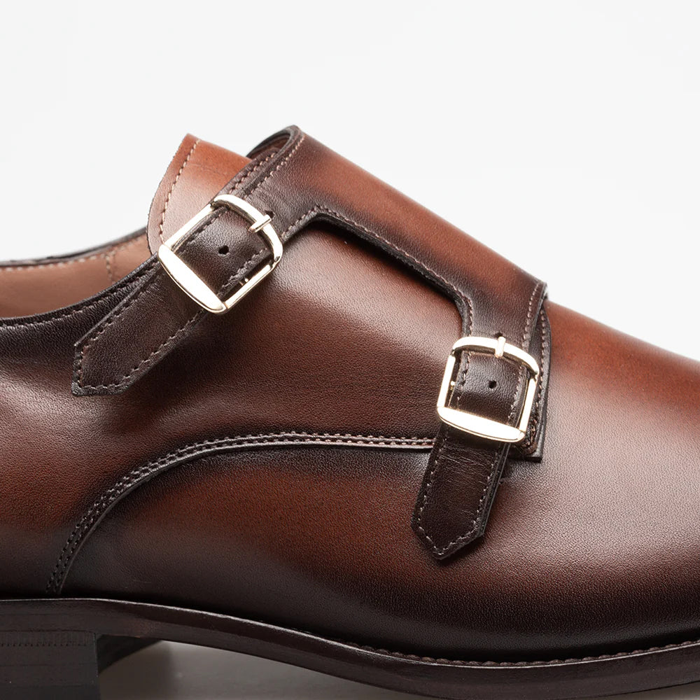 Mezlan Actore Double Monk Strap Chocolate (21151) | MensDesignerShoe.com