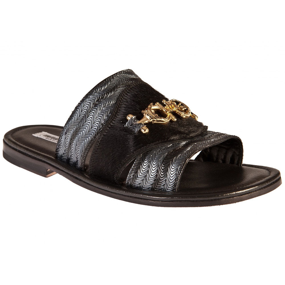 Mauri 1710/1 Fabric Sandals Black | MensDesignerShoe.com