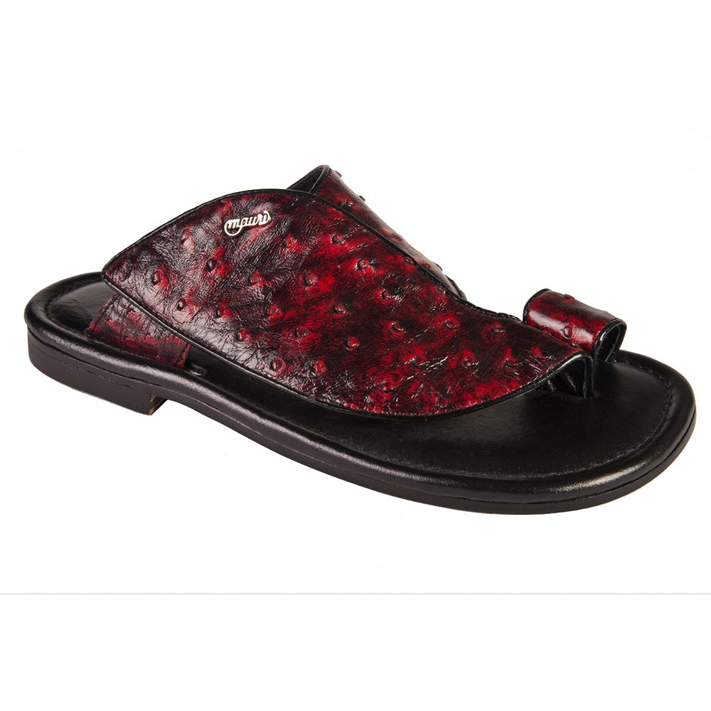 Mauri 1951/8 Ostrich Sandals Black Cherry | MensDesignerShoe.com