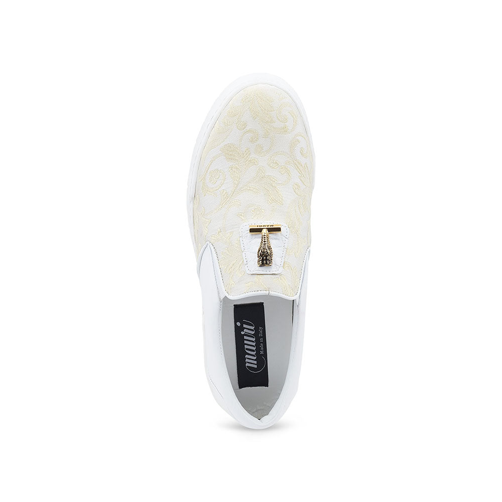 Mauri 8419 Posh Fabric / Alligator / Calfskin Sneakers White / Ivory ...