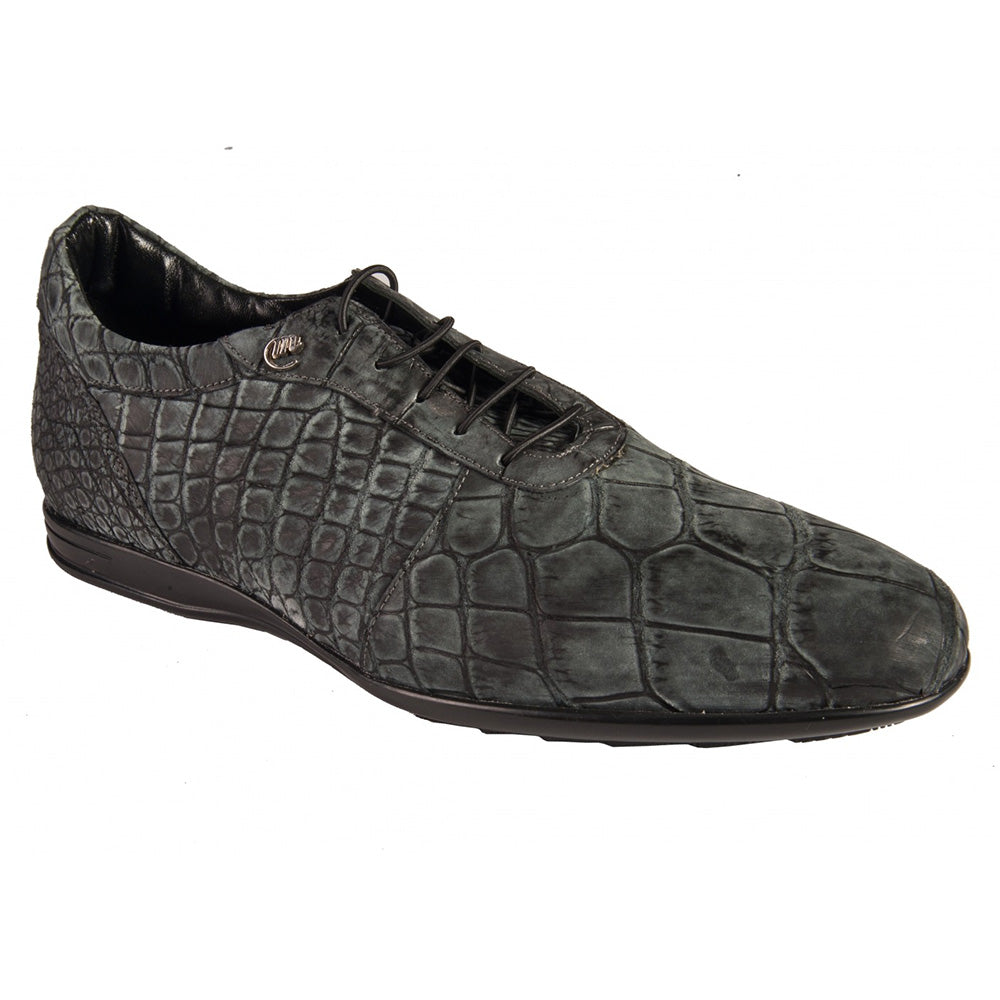 Mauri 9295/4 Body Alligator Shoes Nabuk Black | MensDesignerShoe.com