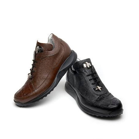 Mauri King 8900-2 Pebble Grain & Crocodile Sneakers | MensDesignerShoe.com