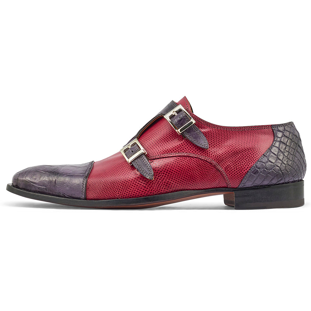 Mauri Madison 4560/2 Alligator & Karung Shoes Charcoal Grey / Ruby Red ...