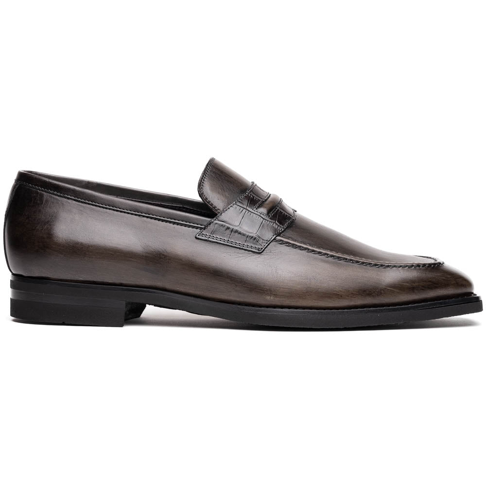 Zelli Meo Hand Burnished Loafers Grey | MensDesignerShoe.com