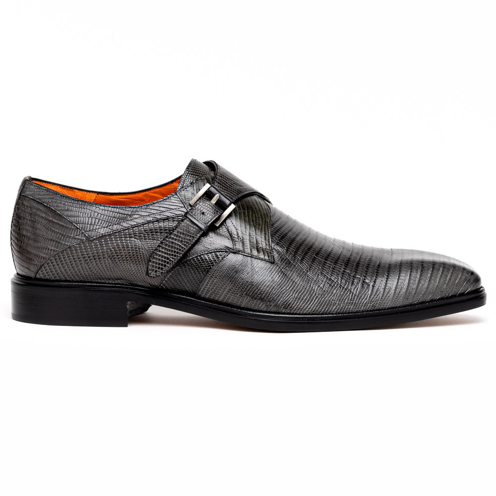Mezlan 4566-L Lizard Monk Strap Gray (Exclusive) | MensDesignerShoe.com