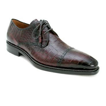 Mezlan Cotto Alligator Cap Toe Shoes Burgundy | MensDesignerShoe.com