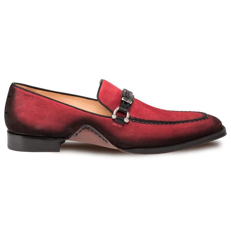 Mezlan Halsey Suede Slip-on Shoes Red | MensDesignerShoe.com