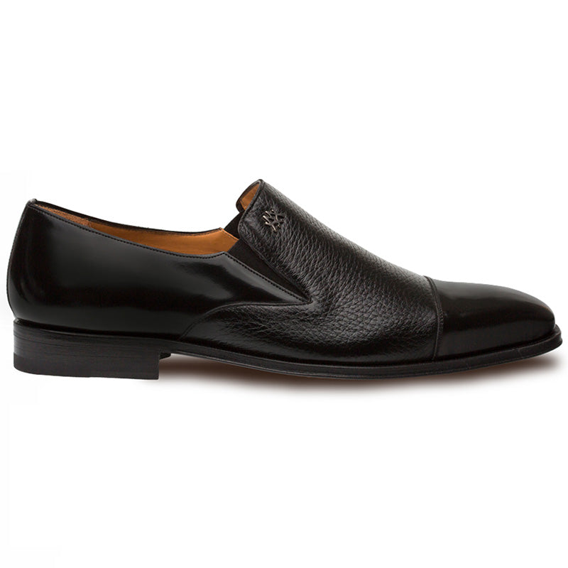 Mezlan Milani Calf & Deerskin Shoes Black | MensDesignerShoe.com