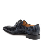 Mezlan Moscow Alligator Blucher Blue | MensDesignerShoe.com