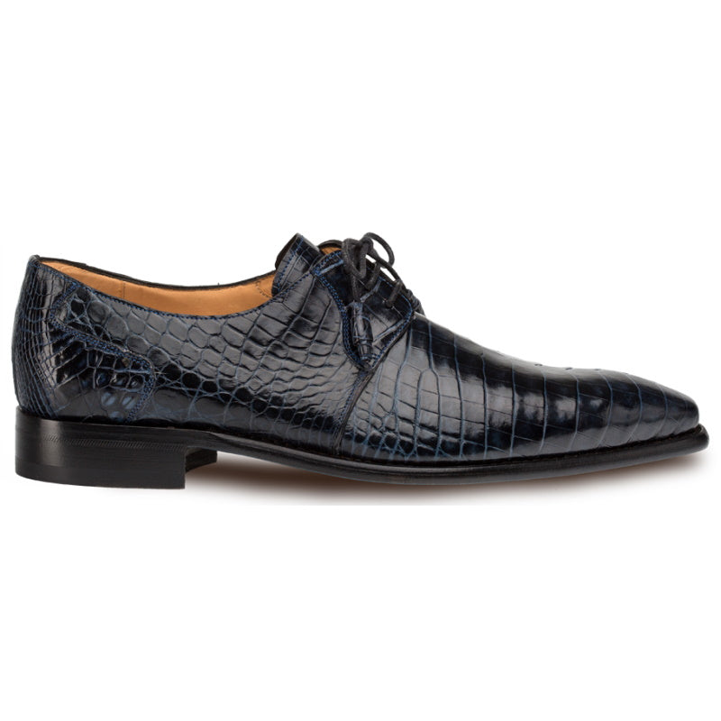 Mezlan Moscow Alligator Blucher Blue | MensDesignerShoe.com