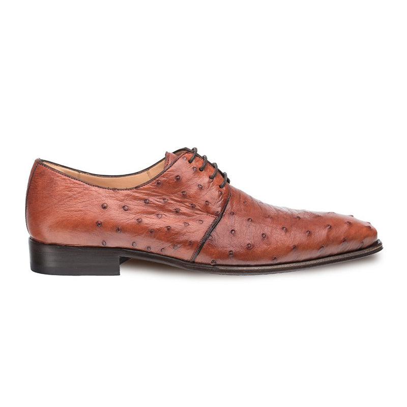Mezlan Murano Ostrich Shoes Brandy | MensDesignerShoe.com