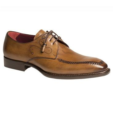 Mezlan Umberto Hand Stained Moc Toe Shoes Tan | MensDesignerShoe.com
