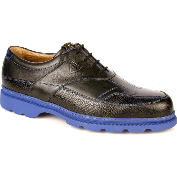 Michael Toschi G4 Golf Shoes Black / Blue Sole | MensDesignerShoe.com