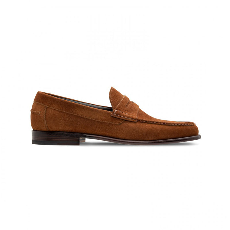 Moreschi 043167A Suede Loafer Shoes Light Brown | MensDesignerShoe.com