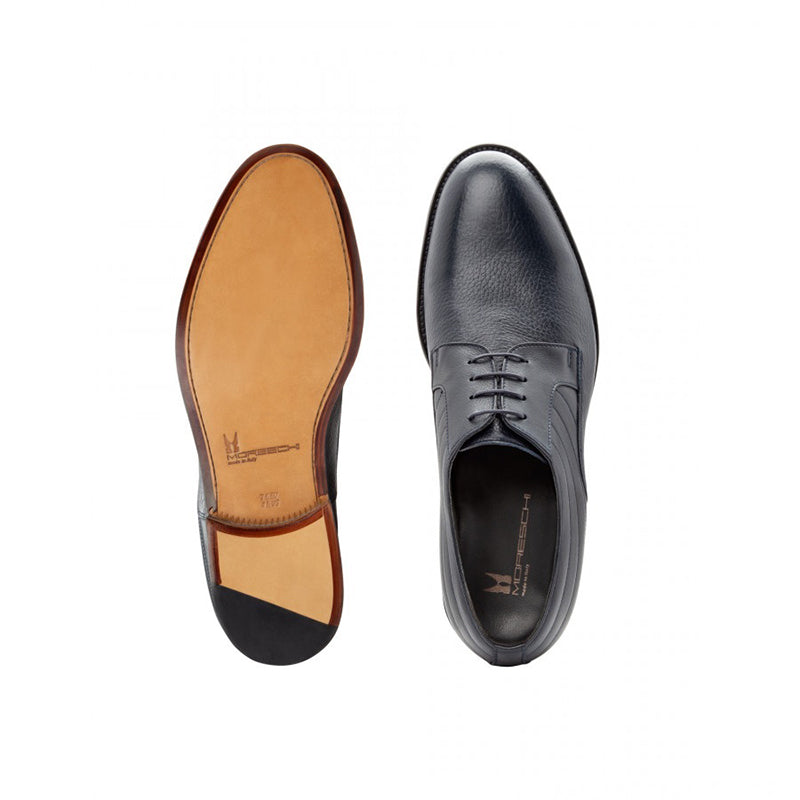Moreschi 043190 Deerskin and Calfskin Derby Shoes Dark Blue ...