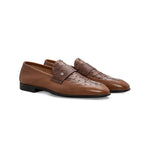 Moreschi 043731-MM Calfskin And Ostrich Loafer Brown | MensDesignerShoe.com