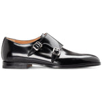 Moreschi 2961000 Leather Double Monkstrap Black | MensDesignerShoe.com