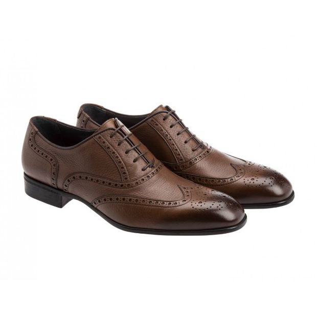 Moreschi 41803 Deerskin Wingtip Shoes Brown | MensDesignerShoe.com