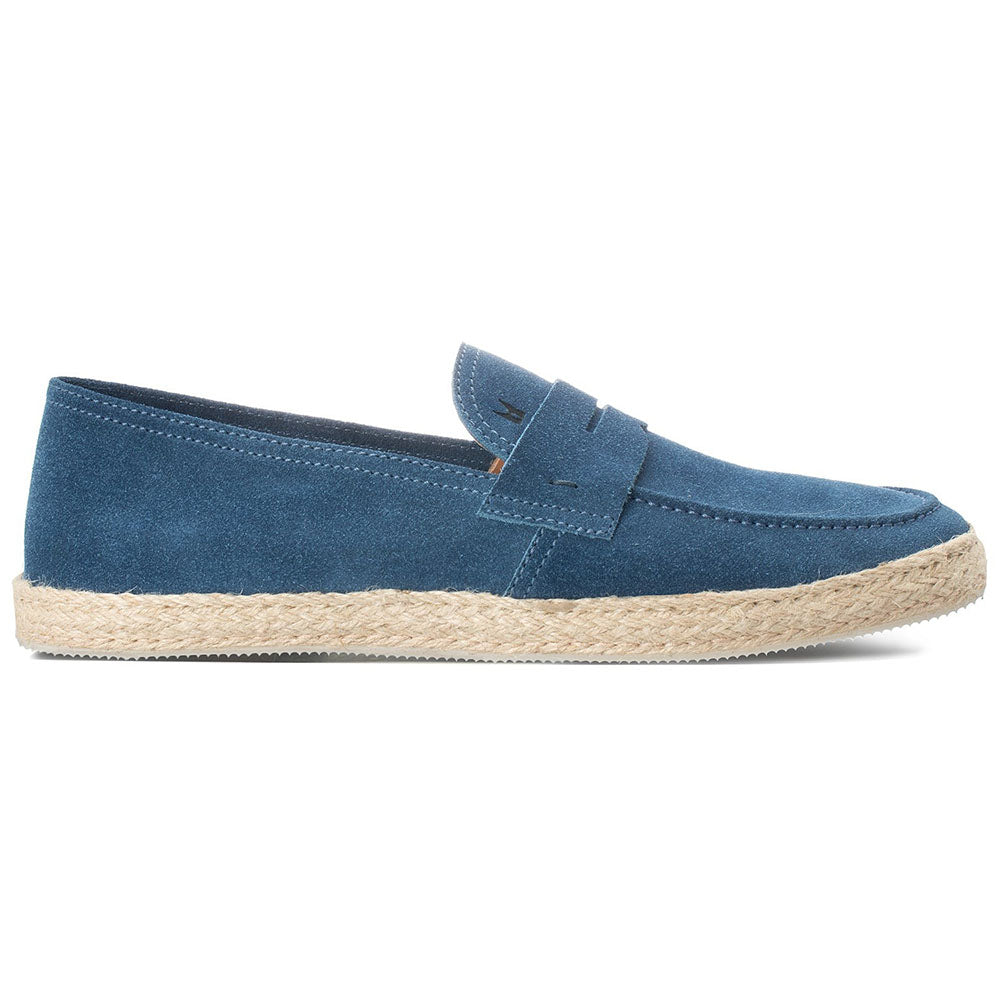 Moreschi Blue Suede Loafer (144542U) | MensDesignerShoe.com