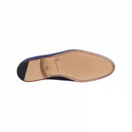 Moreschi Haiti Suede Penny Loafers Navy | MensDesignerShoe.com