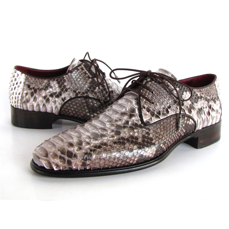 Paul Parkman Python Derby Shoes Natural | MensDesignerShoe.com