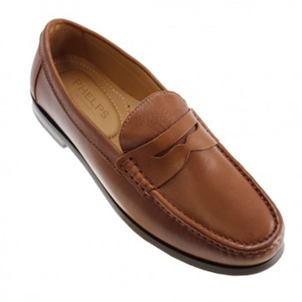 TB Phelps Penny Loafer Tubular English Moccasin Tan | MensDesignerShoe.com