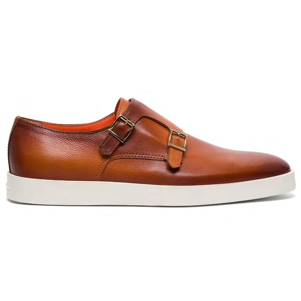 Santoni Bankable Calfskin Dress Sneakers Light Brown | MensDesignerShoe.com