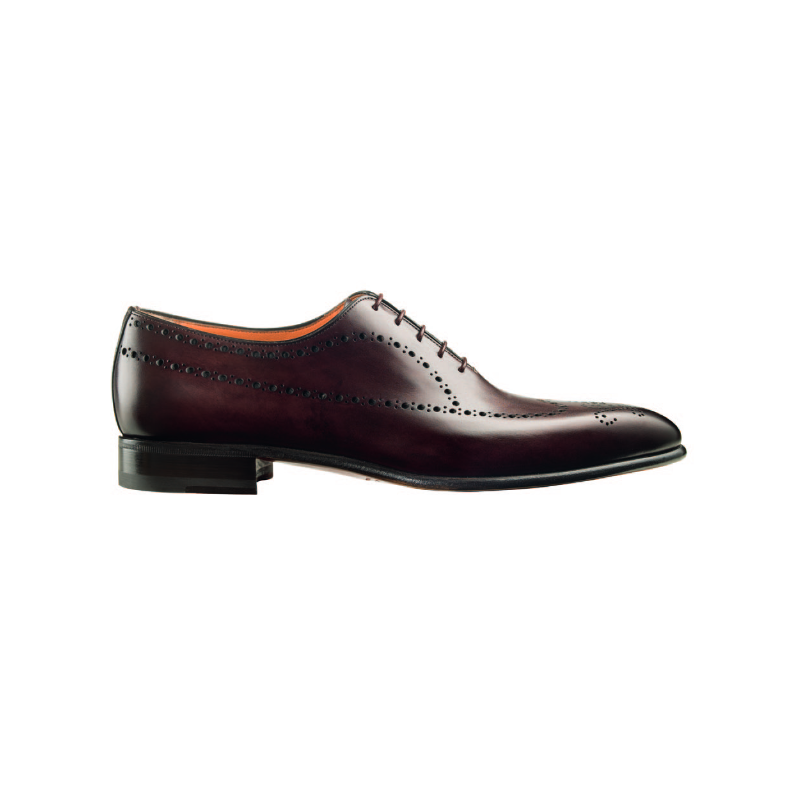 Santoni Calvin 4 Wingtip Bal Oxford Burgundy | MensDesignerShoe.com