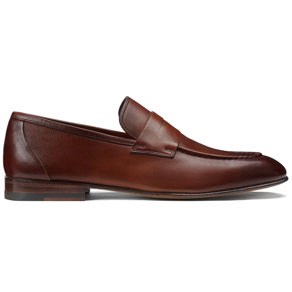 Santoni GANNON-GTQM48 Penny Loafer Brown | MensDesignerShoe.com