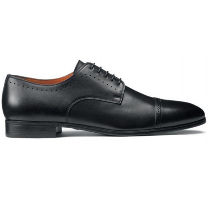 Santoni Gareth Derby Shoes Black | MensDesignerShoe.com