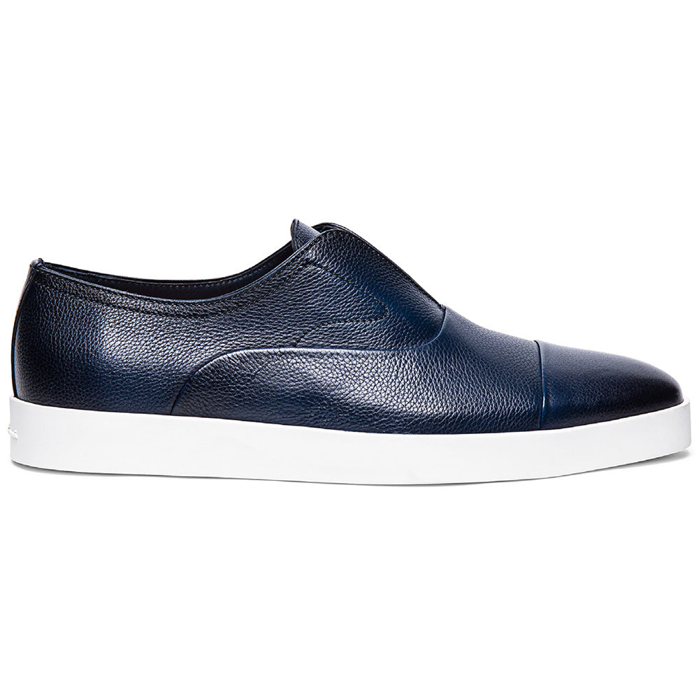 Santoni MONEY-A-SDSU59 Cap Toe Slip-On Dress Sneaker Blue ...