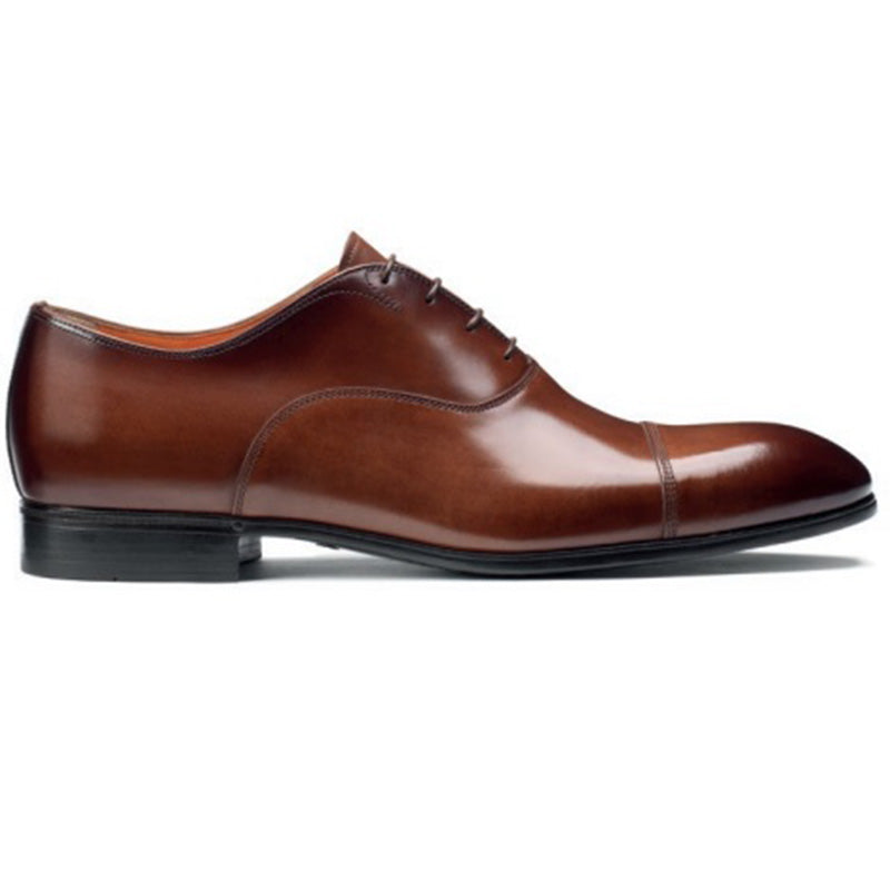 Santoni Salem 01 Oxford Shoes Brown | MensDesignerShoe.com