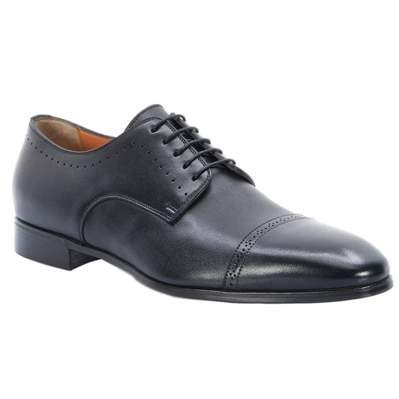 Santoni Gareth Derby Shoes Black | MensDesignerShoe.com