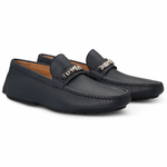 Moreschi Leather Driver Blue | MensDesignerShoe.com