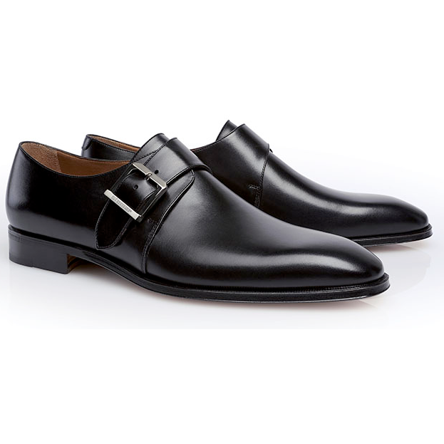 Stemar Lucca Monk Strap Shoes Black | MensDesignerShoe.com