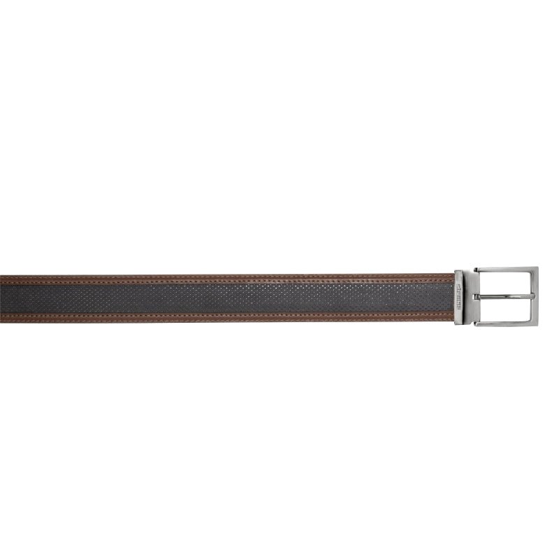 Stemar Positano Perforated Nubuck Belt Black / Brown | MensDesignerShoe.com