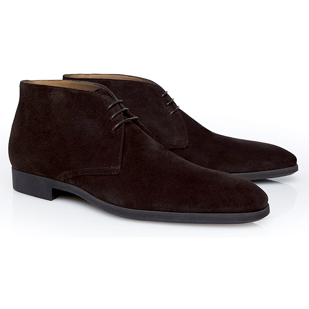 Stemar Soft Suede Boots Dark Brown | MensDesignerShoe.com