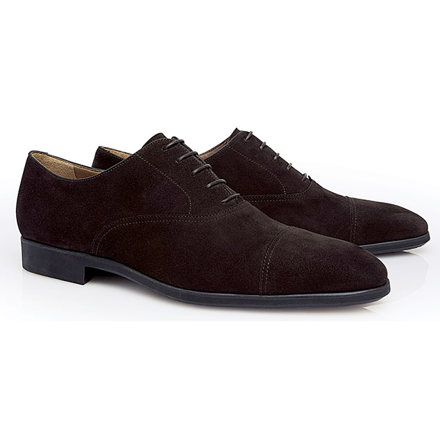 Stemar Udine Suede Cap Toe Shoes Dark Brown | MensDesignerShoe.com