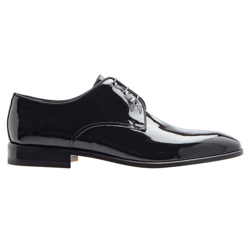 Stemar Verona Patent Leather Derby Shoes Black WIDE | MensDesignerShoe.com
