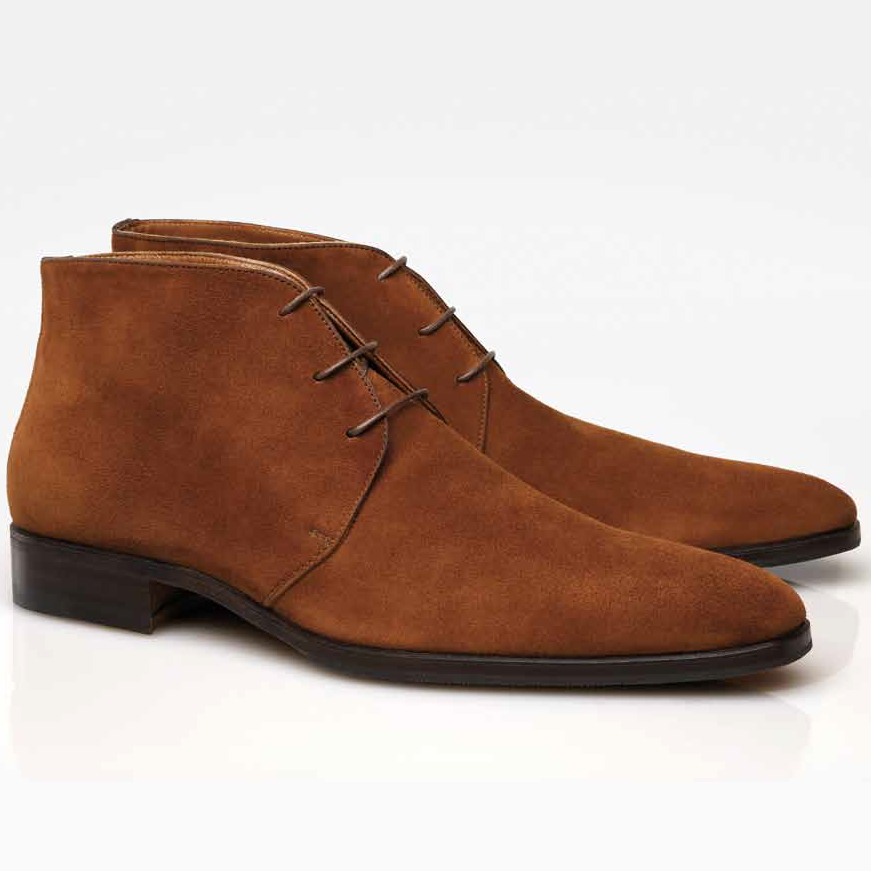Stemar Firenze Suede Chukka Boots Dark Rust | MensDesignerShoe.com