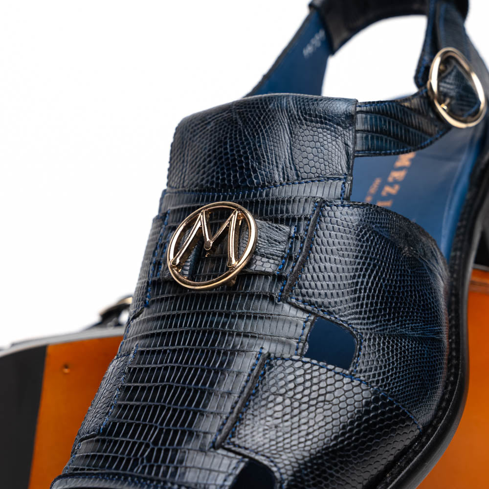 Mezlan Lizard Sandals Navy (EXCLUSIVE) (SX4920L) | MensDesignerShoe.com