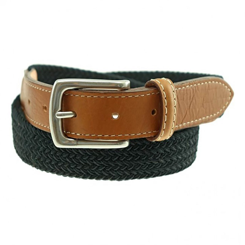 TB Phelps Cooper Elastic Braid & Bison Belt Navy | MensDesignerShoe.com