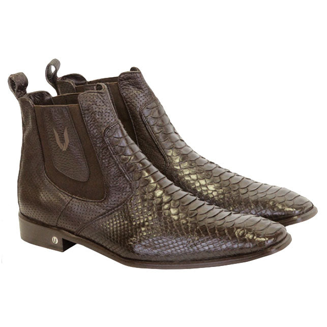 Vestigium Python Chelsea Boots Dark Brown | MensDesignerShoe.com