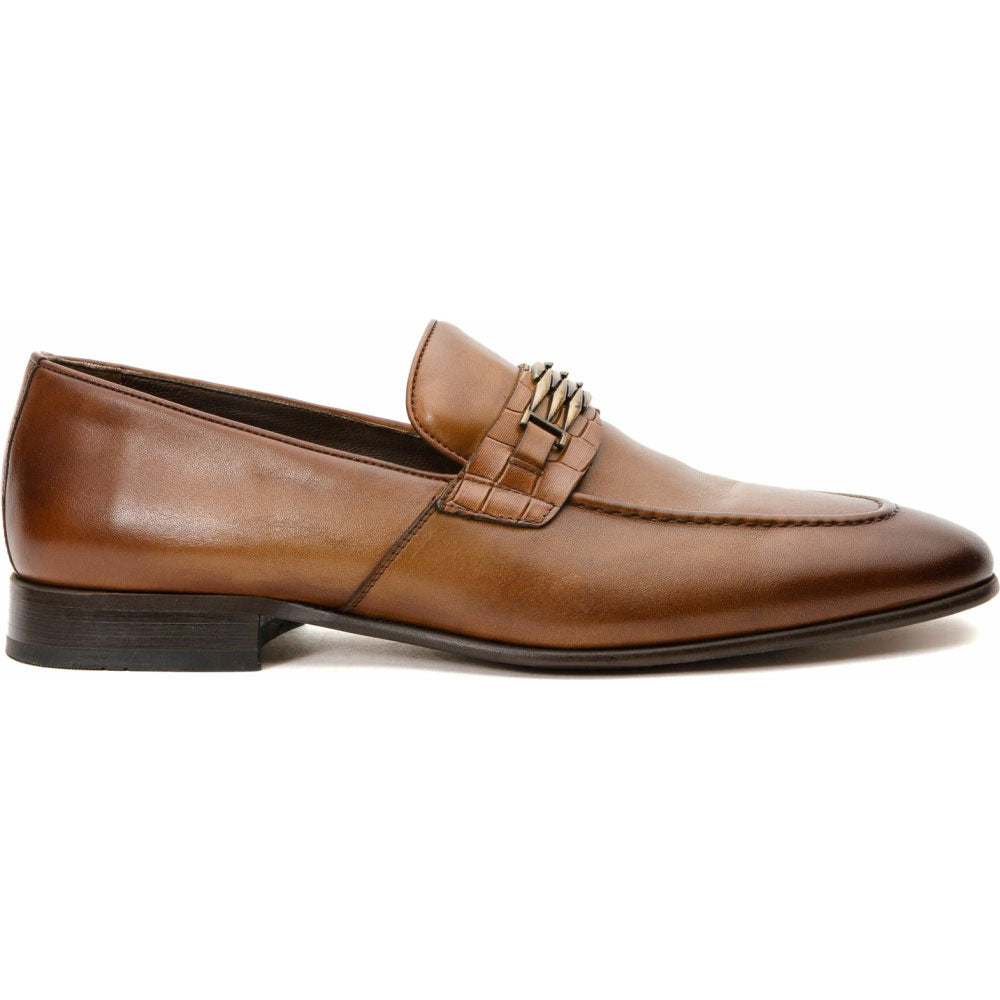 Vinci Leather The Bogota Tan Bit Loafer (10651) | MensDesignerShoe.com