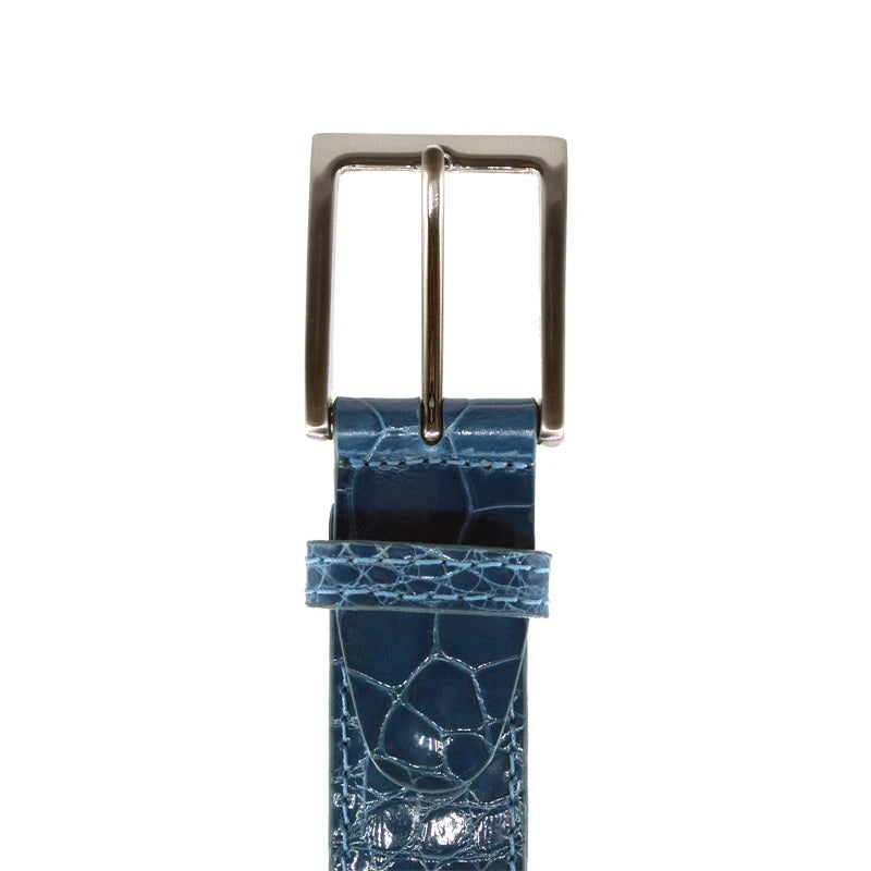 Zelli Alligator Belt Turquoise | MensDesignerShoe.com