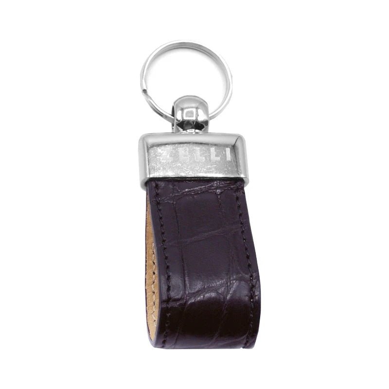 Zelli Crocodile Key Loop Black Matte | MensDesignerShoe.com