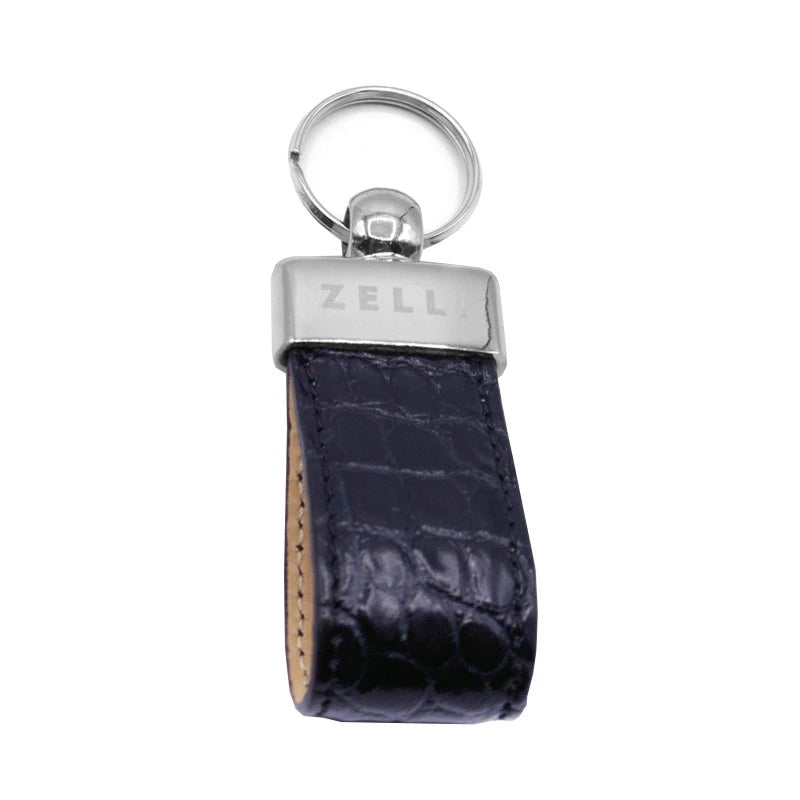 Zelli Crocodile Key Loop Black | MensDesignerShoe.com