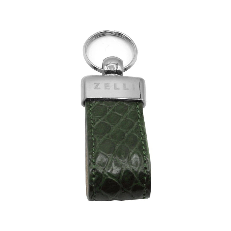 Zelli Crocodile Key Loop Emerald Green | MensDesignerShoe.com
